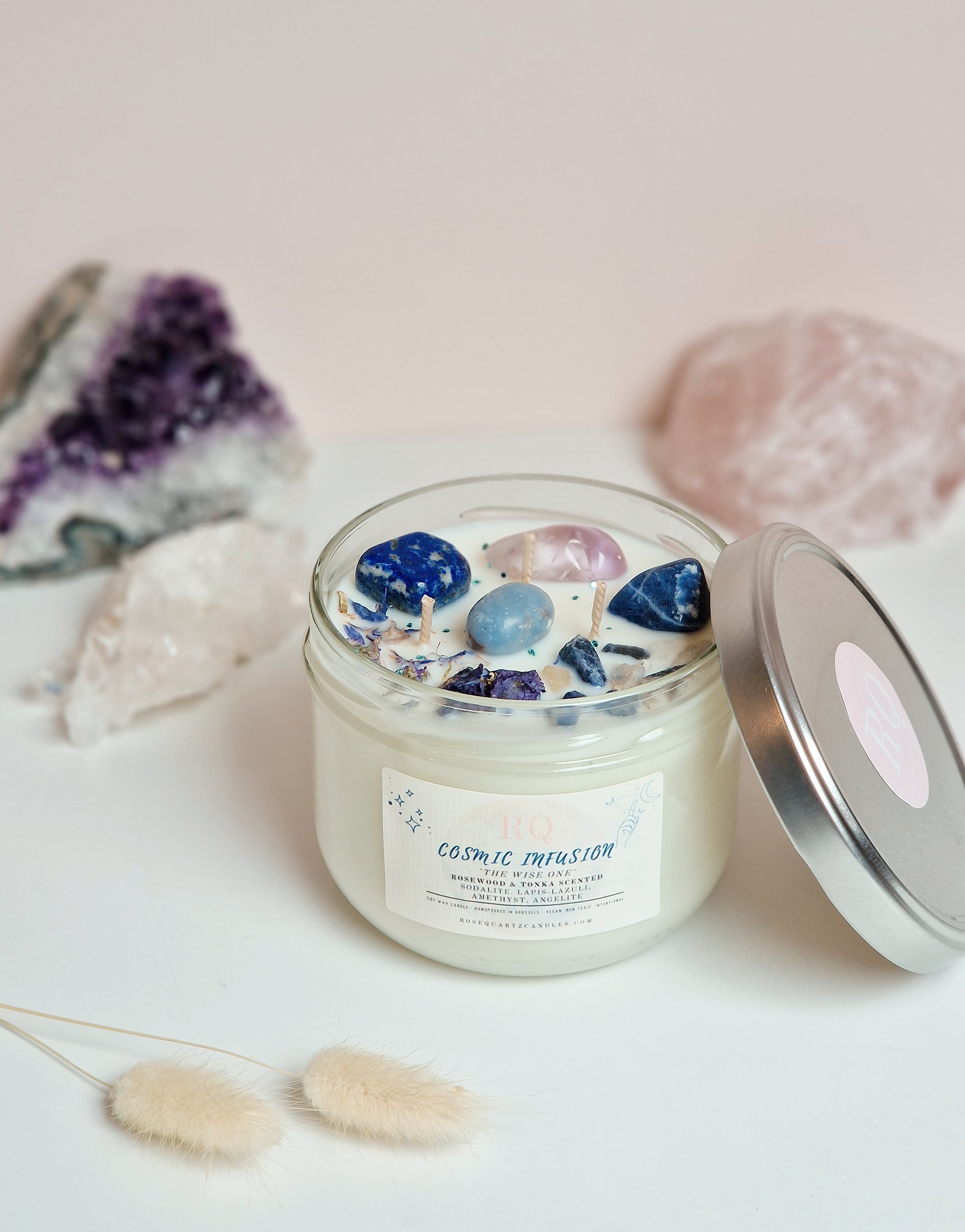 Cosmic infusion Crystal Candle - Small, Medium & XL – Rose Quartz Candles